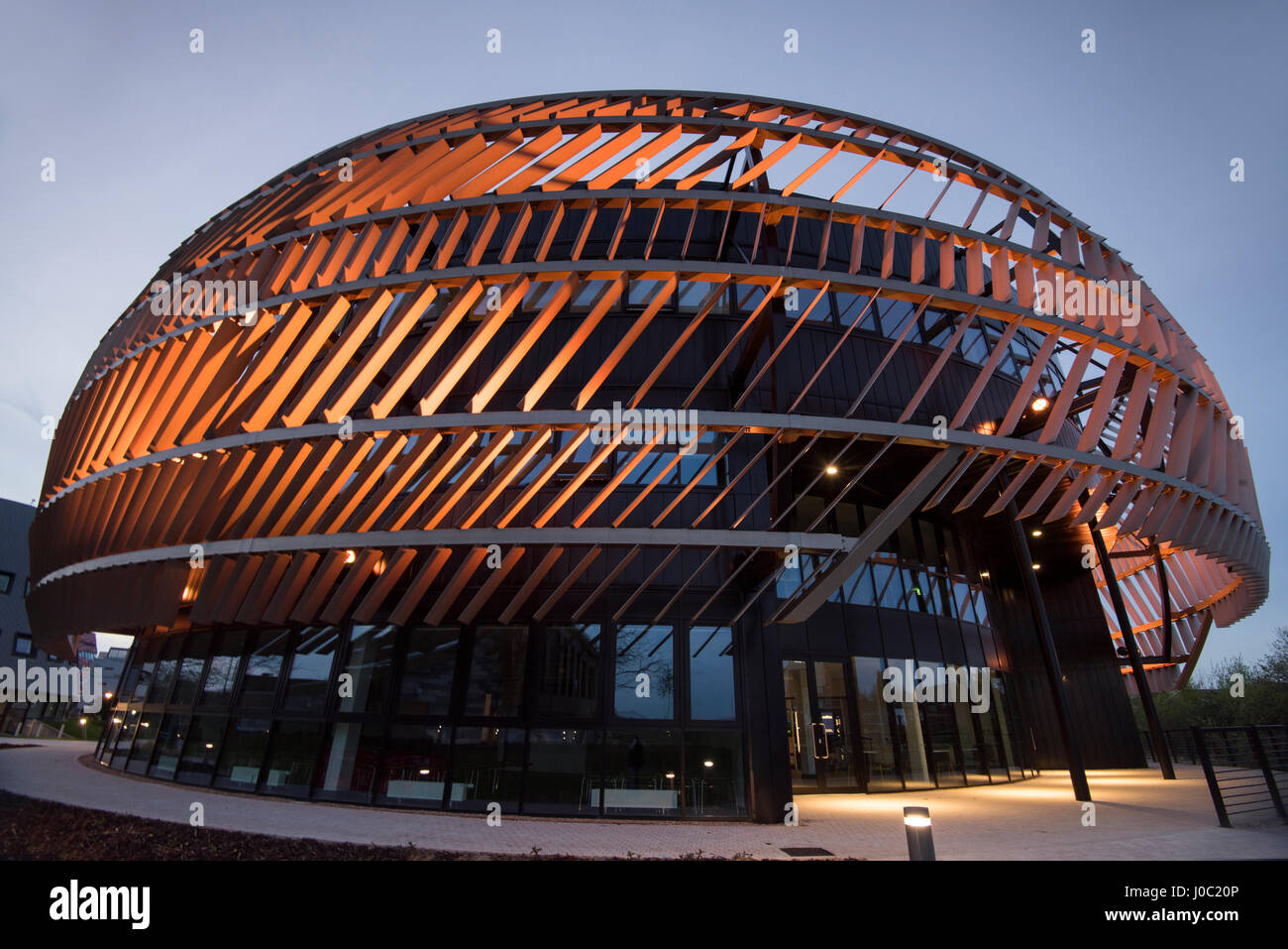 Blue hour lights at The Ingenuity Lab, as part of the Jubilee Campus at ...