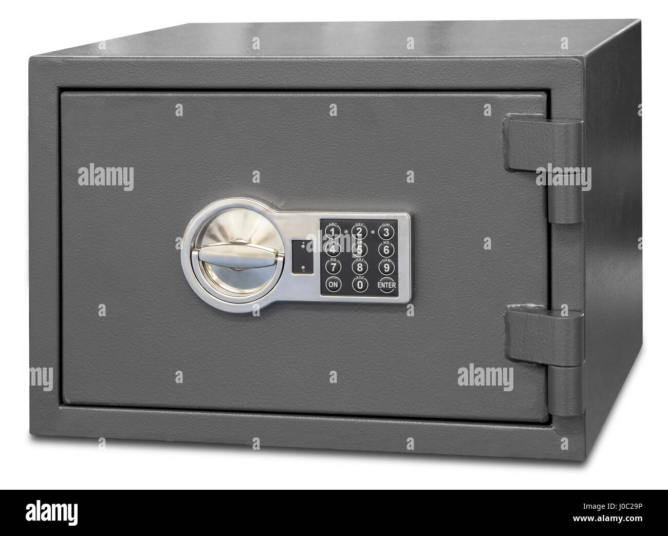 Security metal safe with digital code isolated on white background ...