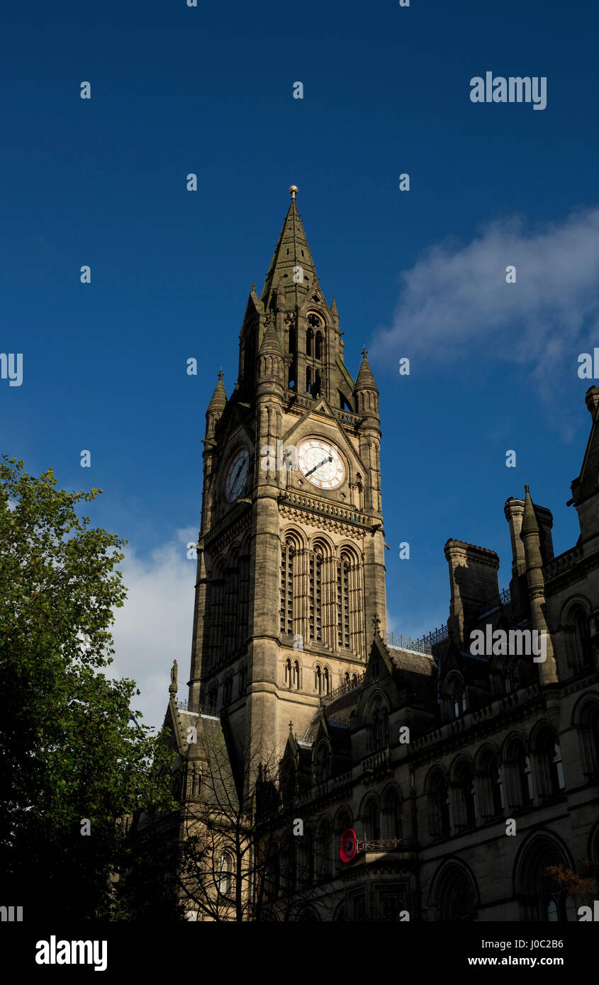 Victorian neo gothic clock tower manchester town hall st peters hi-res ...
