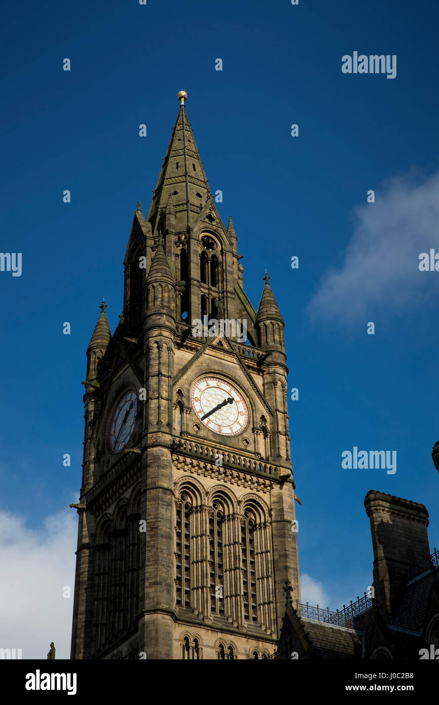 Victorian neo gothic clock tower manchester town hall st peters hi-res ...