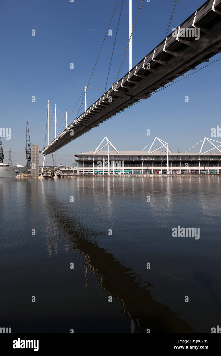 View of the Royal Victoria Dock Bridge, crossing the Royal Victoria ...