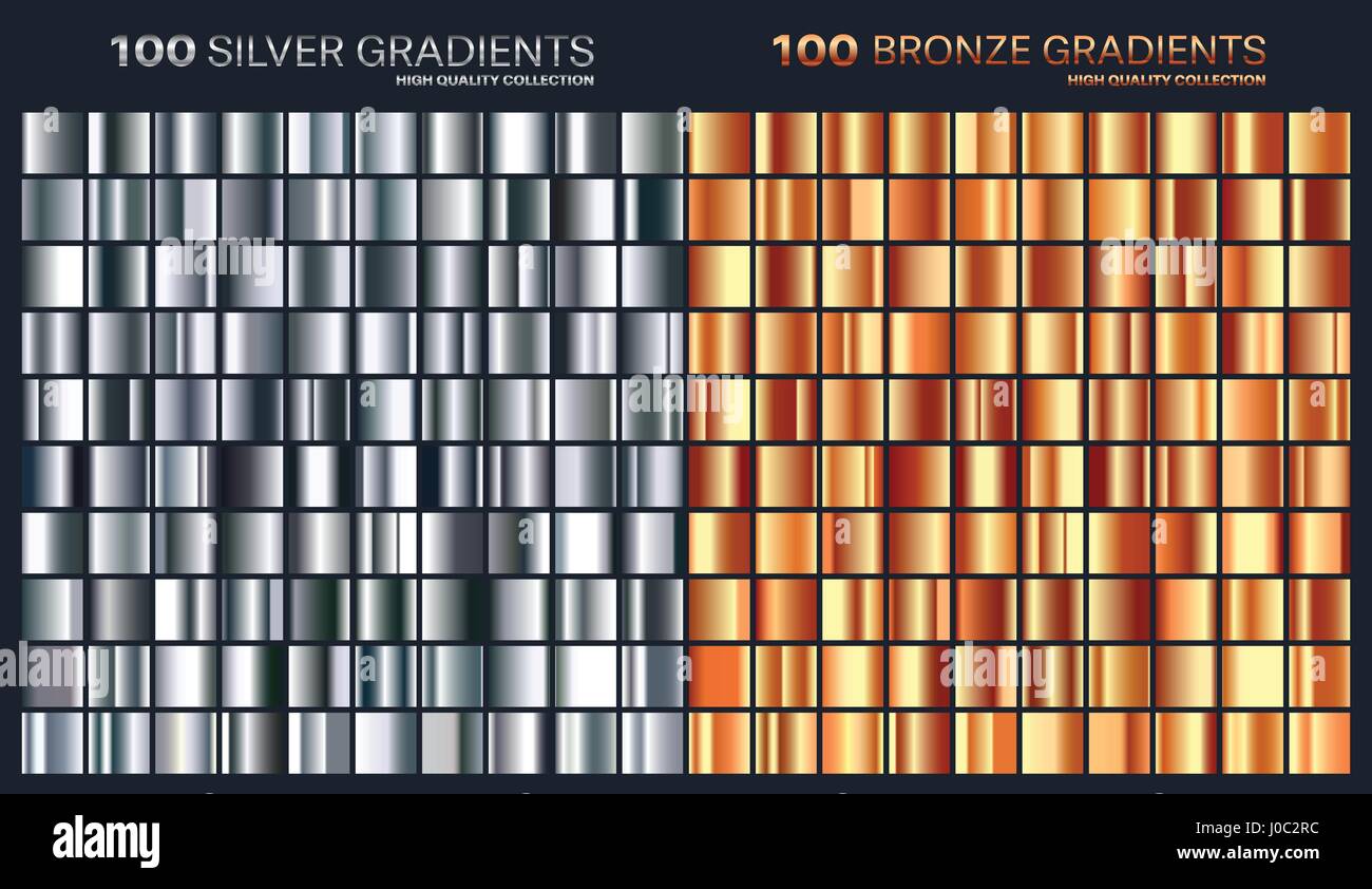 Silver,bronze gradient,pattern,template.Set of colors for design ...