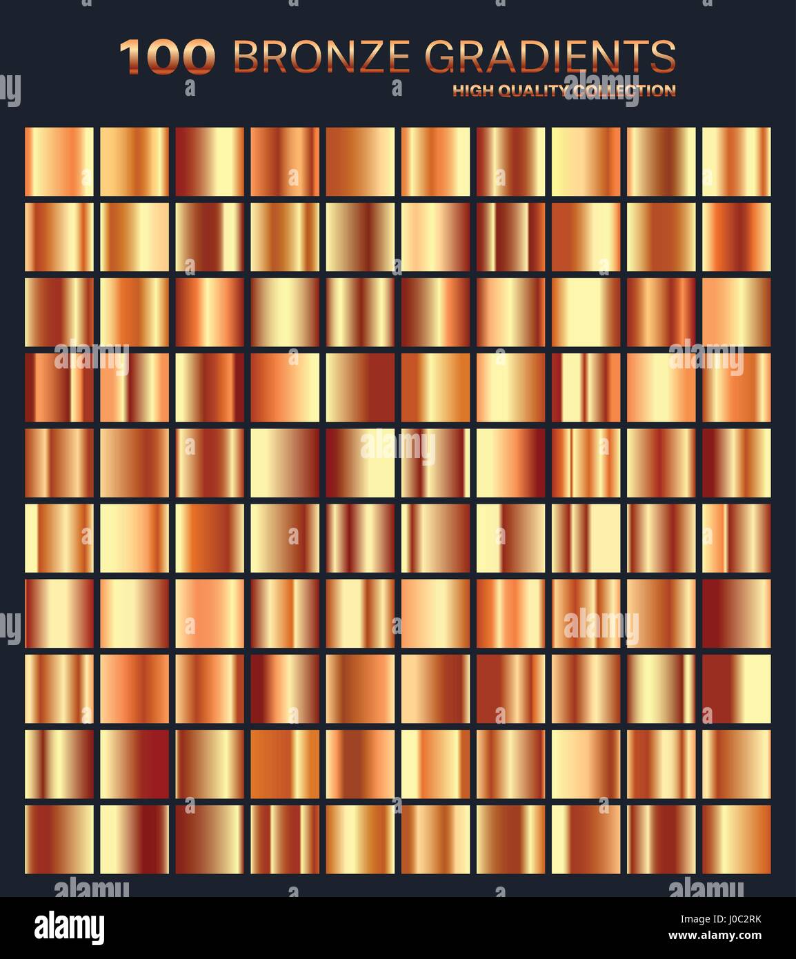 Bronze gradient,pattern,template.Set of colors for design,collection of ...
