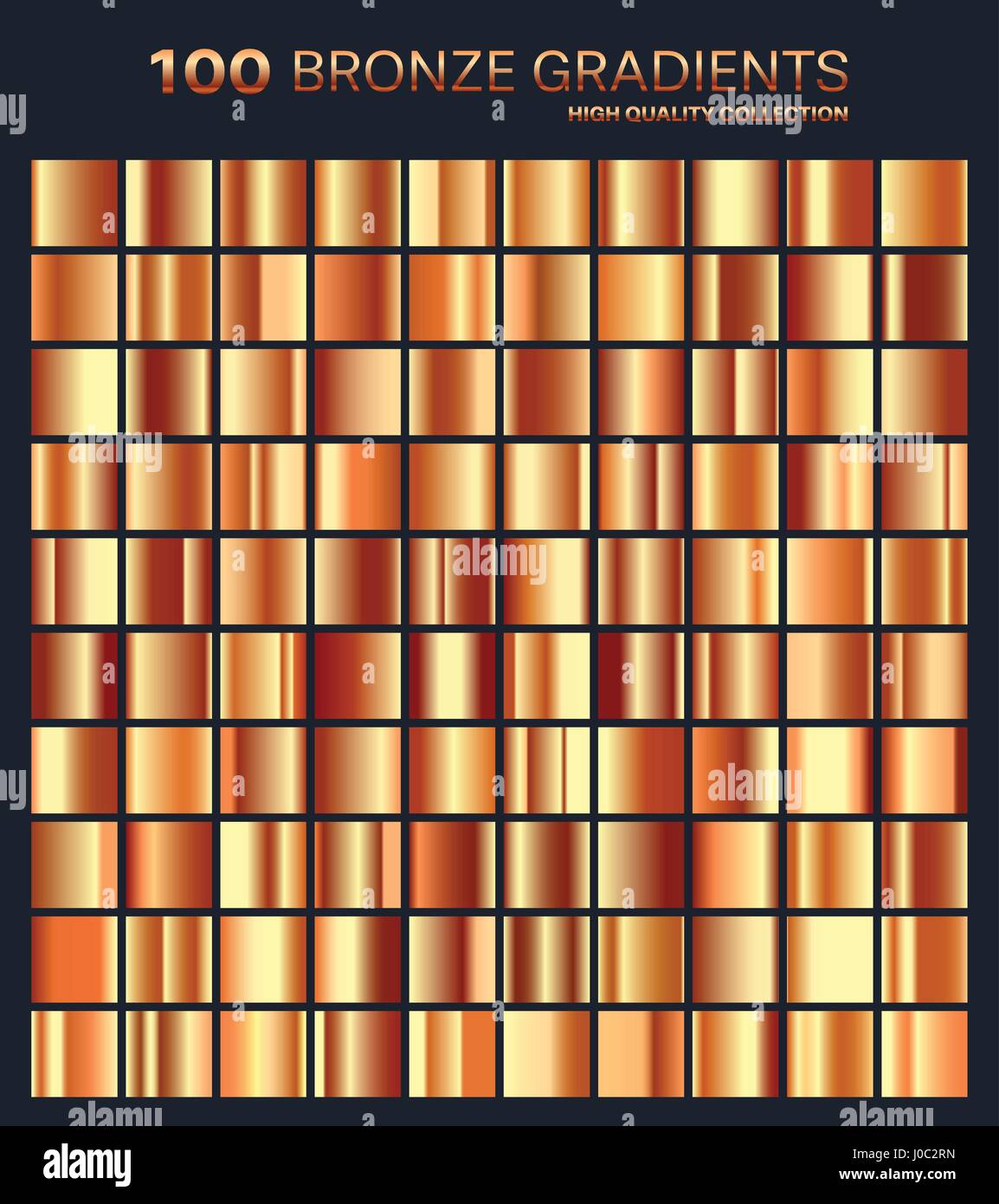 Bronze gradient,pattern,template.Set of colors for design,collection of ...