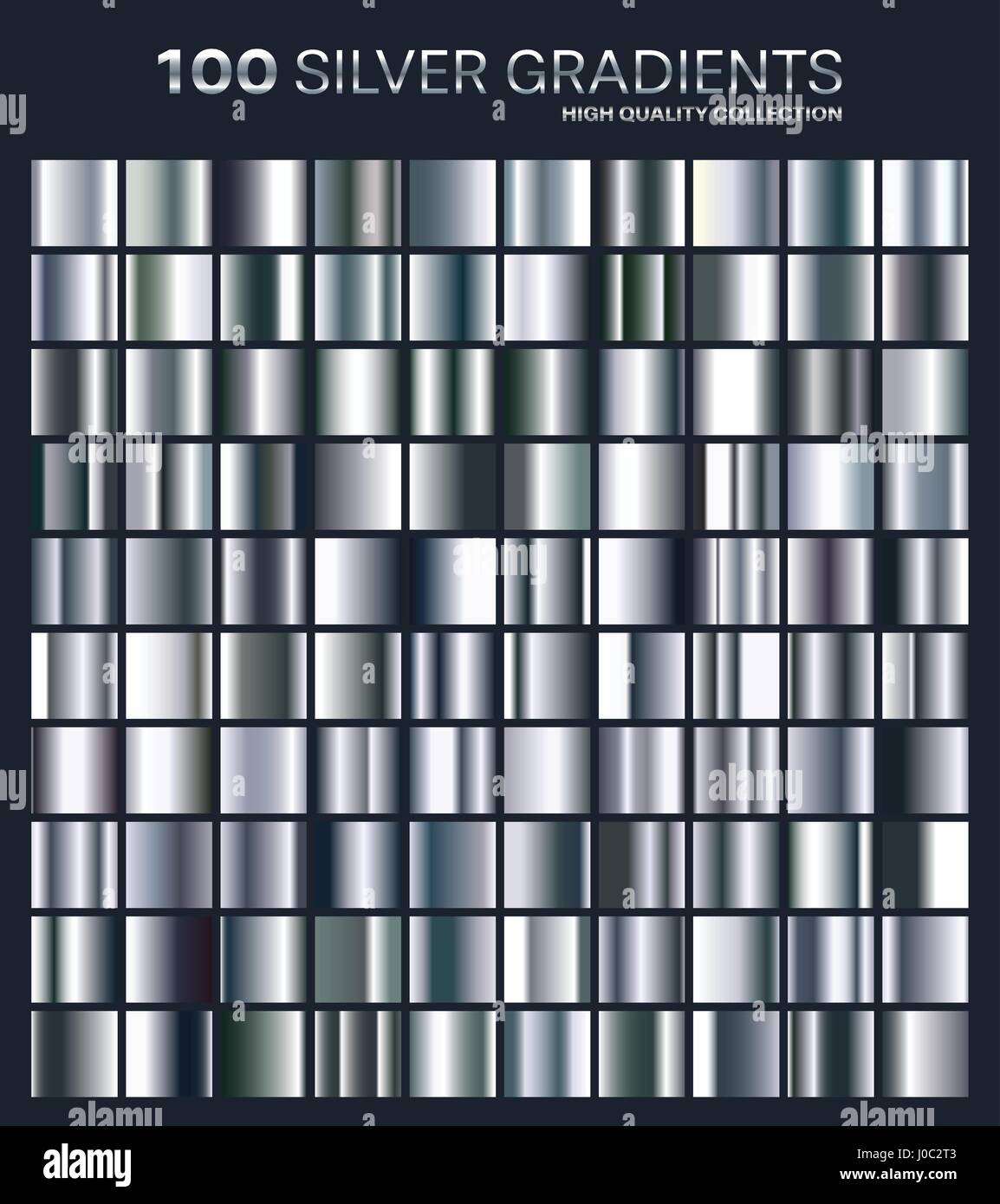Silver gradient,pattern,template.Set of colors for design,collection of ...