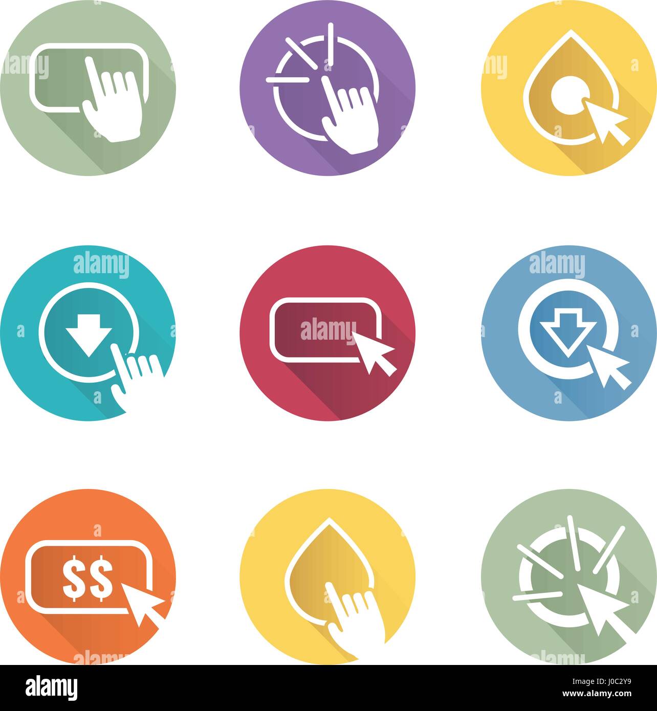 Download button with clicking mouse icon hi-res stock photography and ...