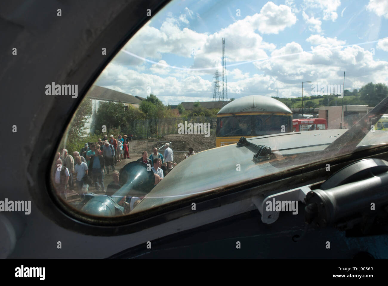 Inside the cab of a an old British Rail Class 55 Deltic diesel train ...