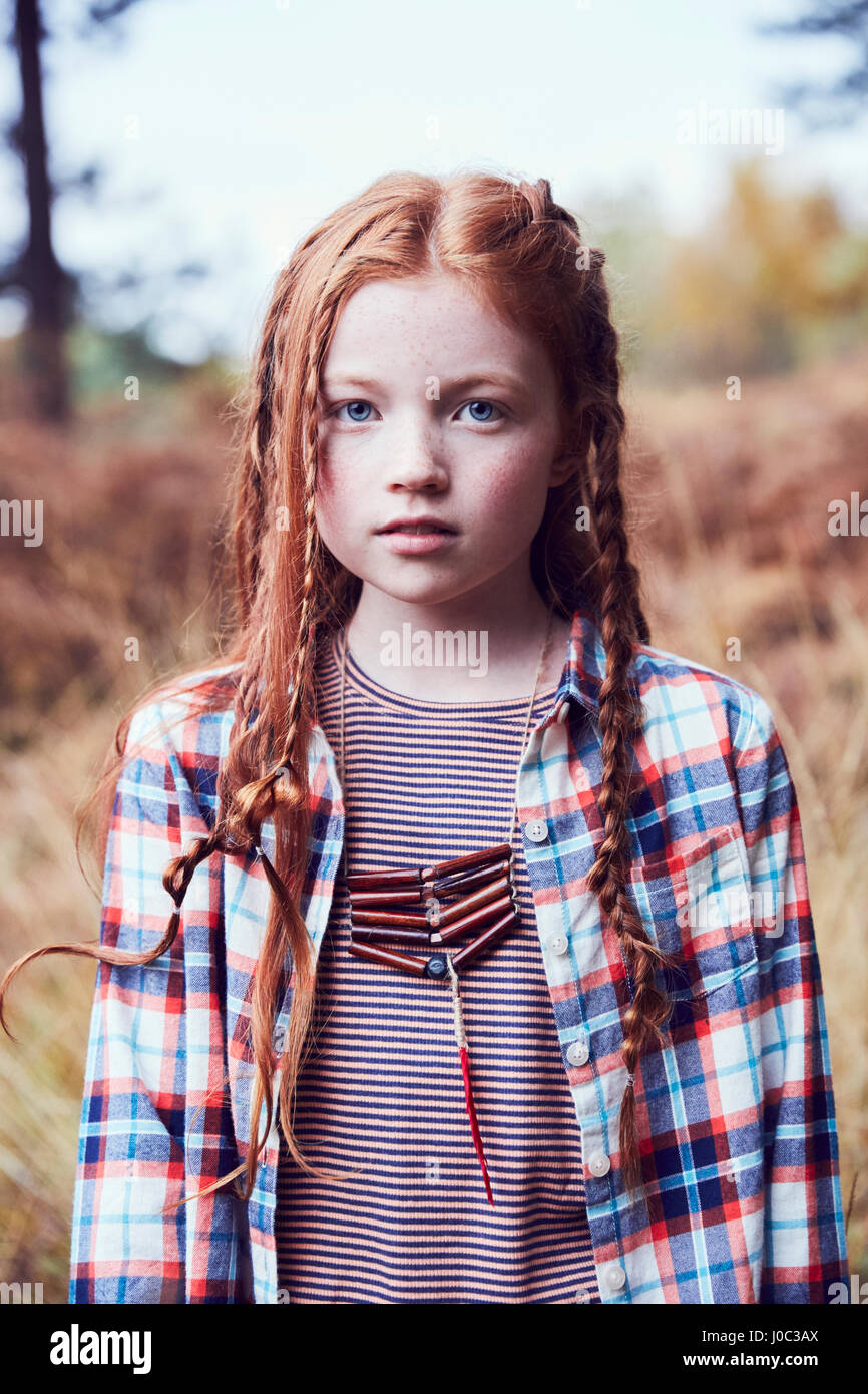 Portrait of young girl in rural setting Stock Photo - Alamy
