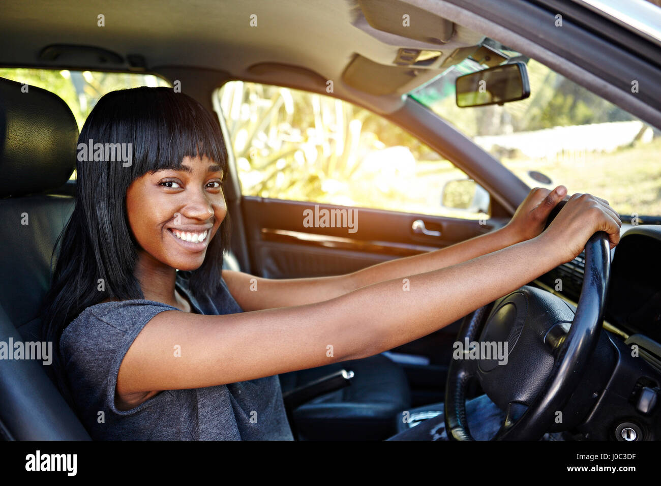 Woman driving car hi-res stock photography and images - Alamy