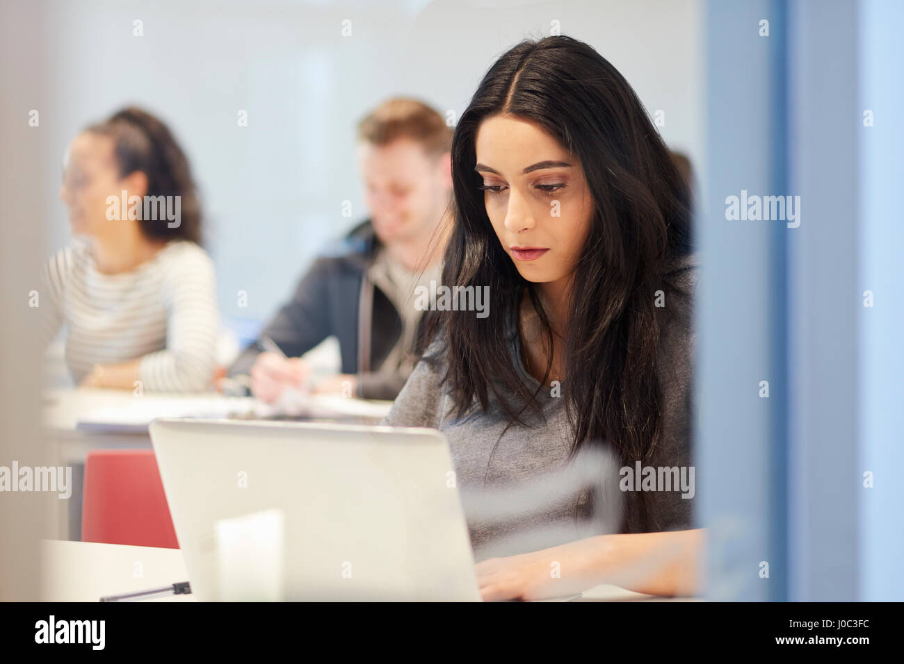 University students in class Stock Photo - Alamy
