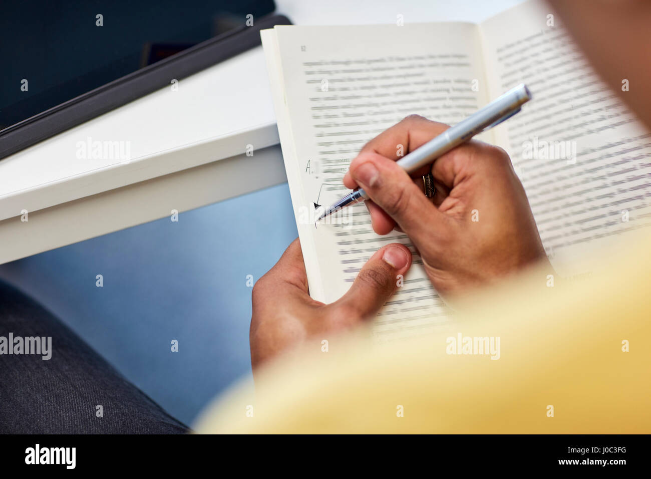 Cropped view man writing on hi-res stock photography and images - Alamy