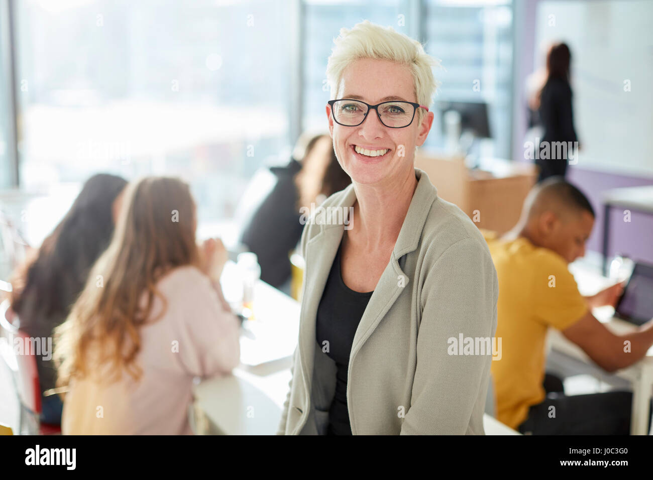 University lecturer and students in class Stock Photo - Alamy