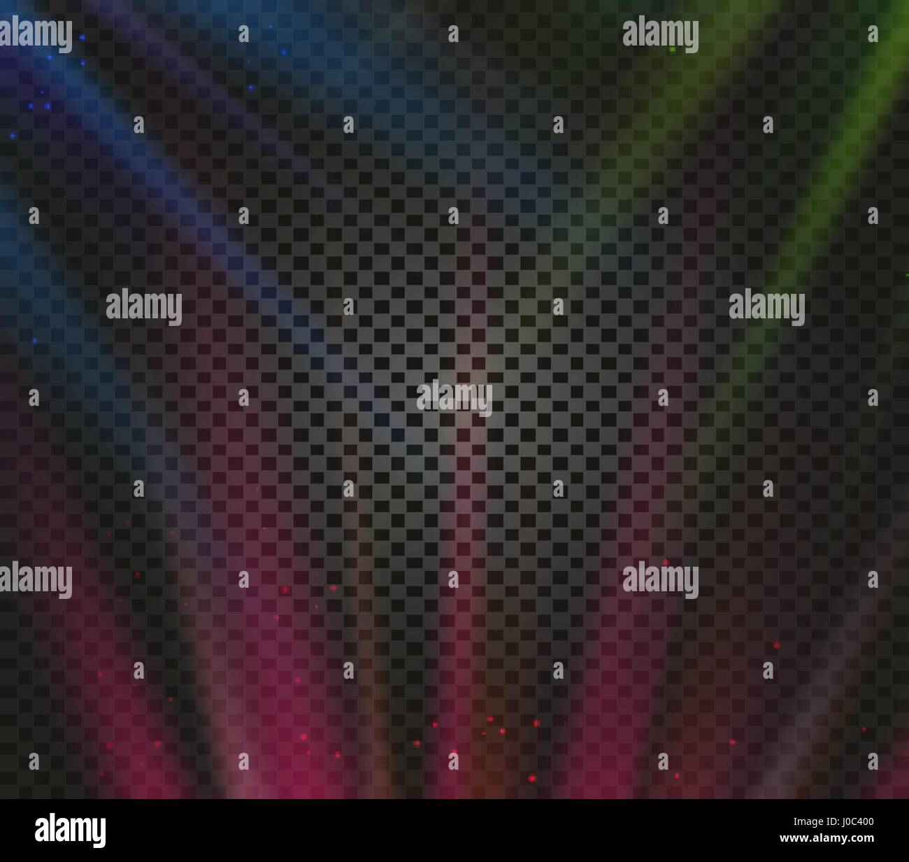 Shining vector colorful light effects, glowing beams on checkered ...