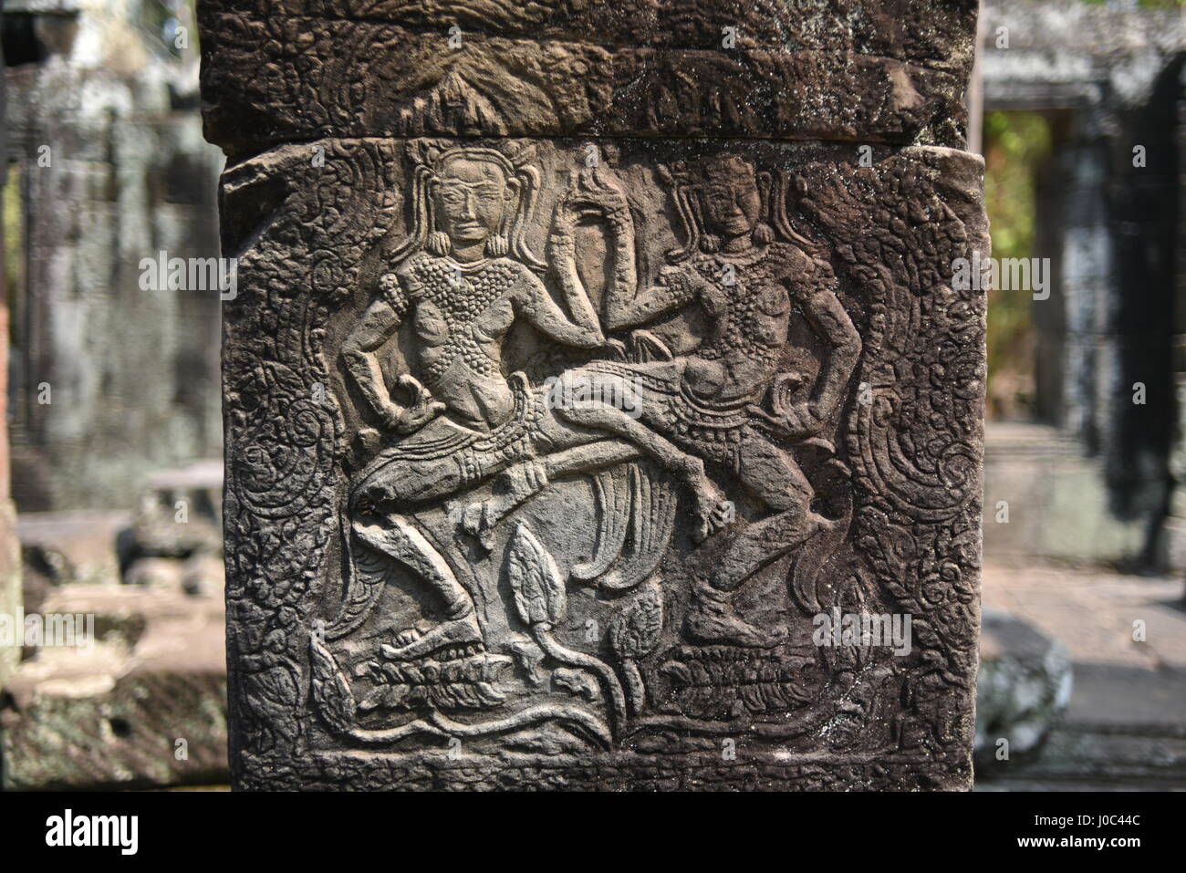 Sculptures of apsara dancers on temple, Angkor Wat Cambodia Stock Photo ...