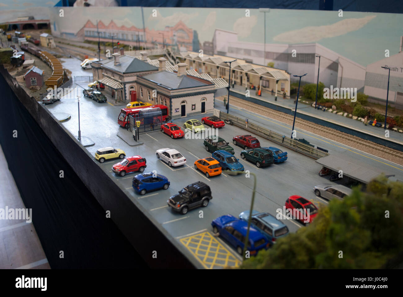 Model train layout at Grantham rail show exhibition Stock Photo - Alamy