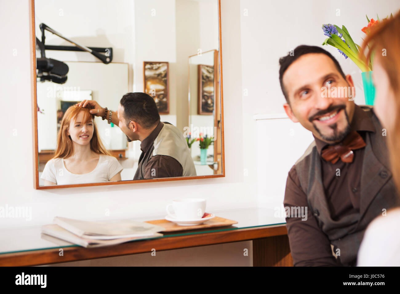 Hairdresser male female hi-res stock photography and images - Alamy