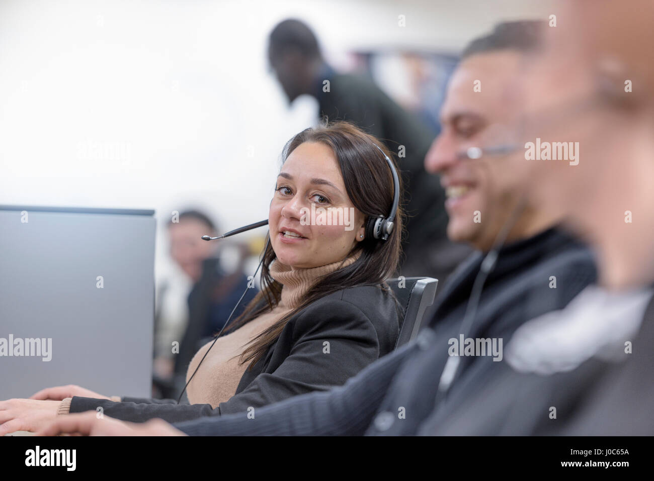 Computer operators in office hi-res stock photography and images - Alamy