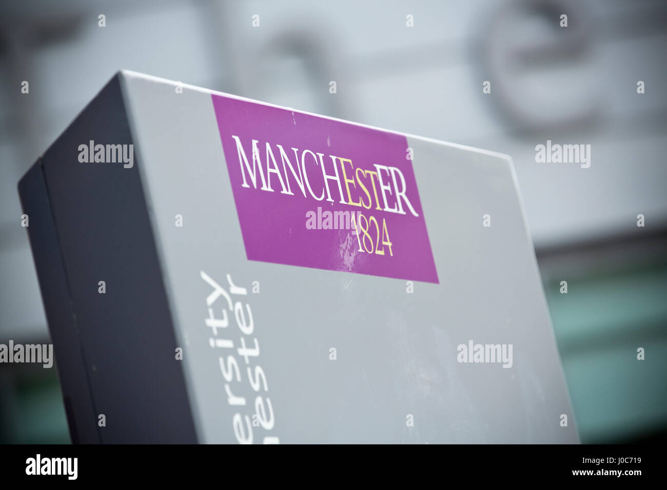 University of Manchester Logo and Branding on Sign Stock Photo - Alamy