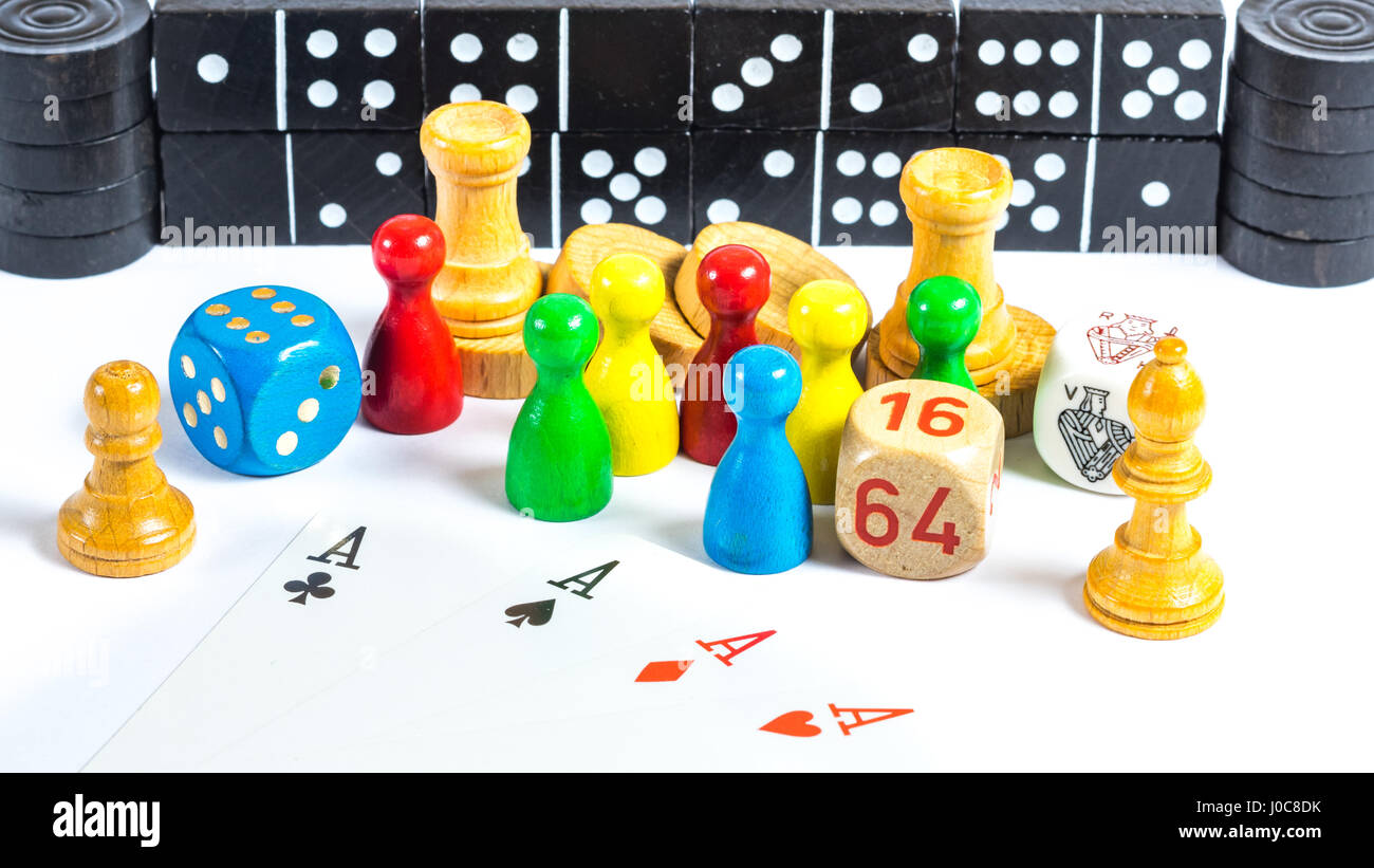 Many board game pieces Stock Photo - Alamy