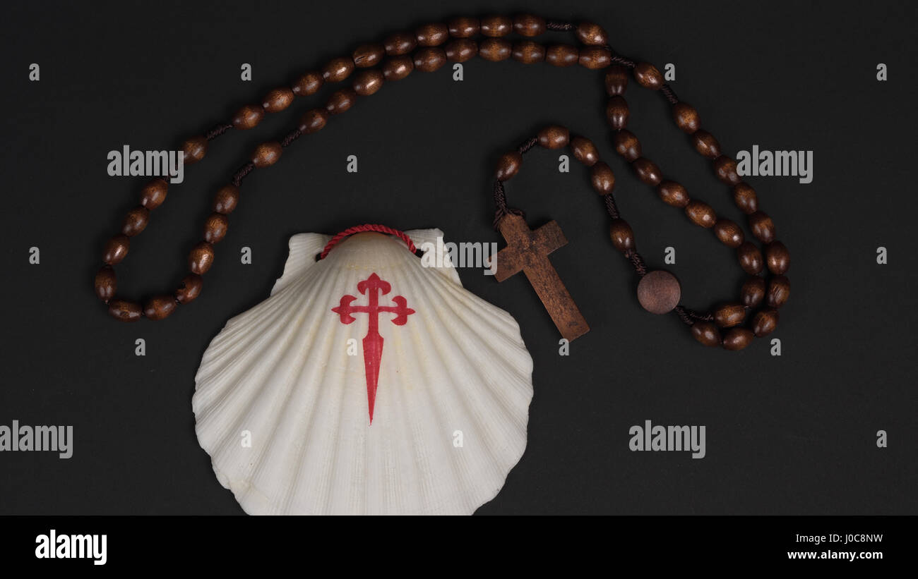 Symbol of the Saint James road - pilgrimage in Spain Stock Photo - Alamy