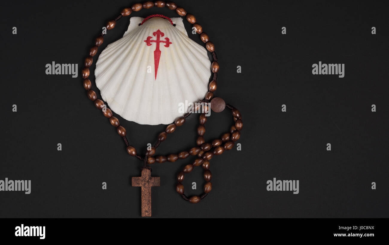 Symbol of the Saint James road - pilgrimage in Spain Stock Photo - Alamy