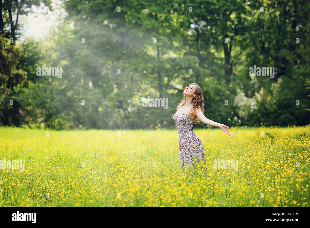 greet the dawn on nature Stock Photo - Alamy