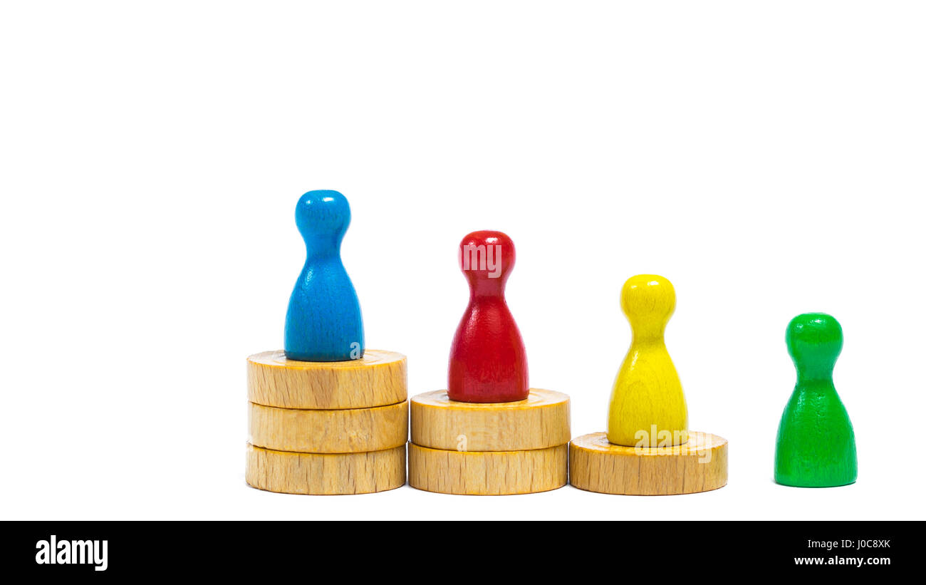 Board game figures standing on stairs, symbol of progress Stock Photo ...