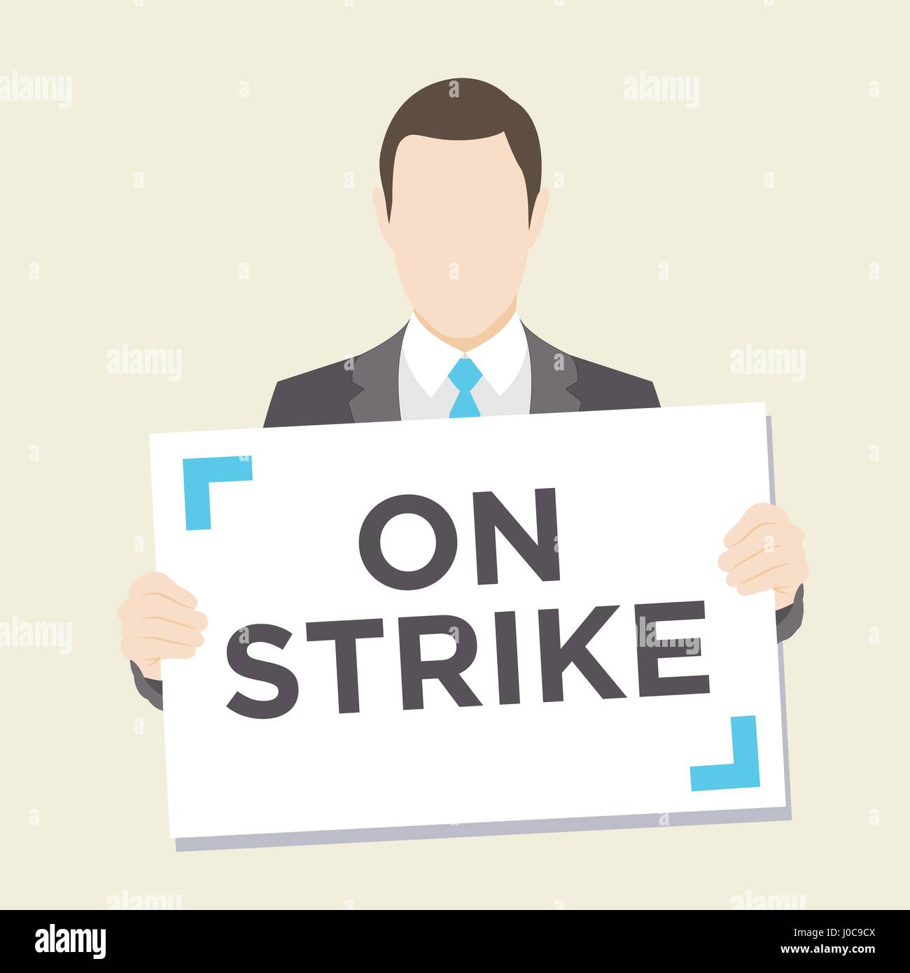 White man in business suit holding protest sign Stock Vector Image ...