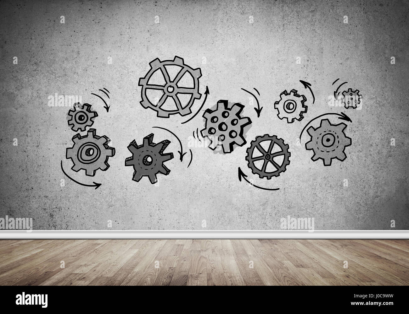 Gear mechanism as teamwork concept Stock Photo - Alamy