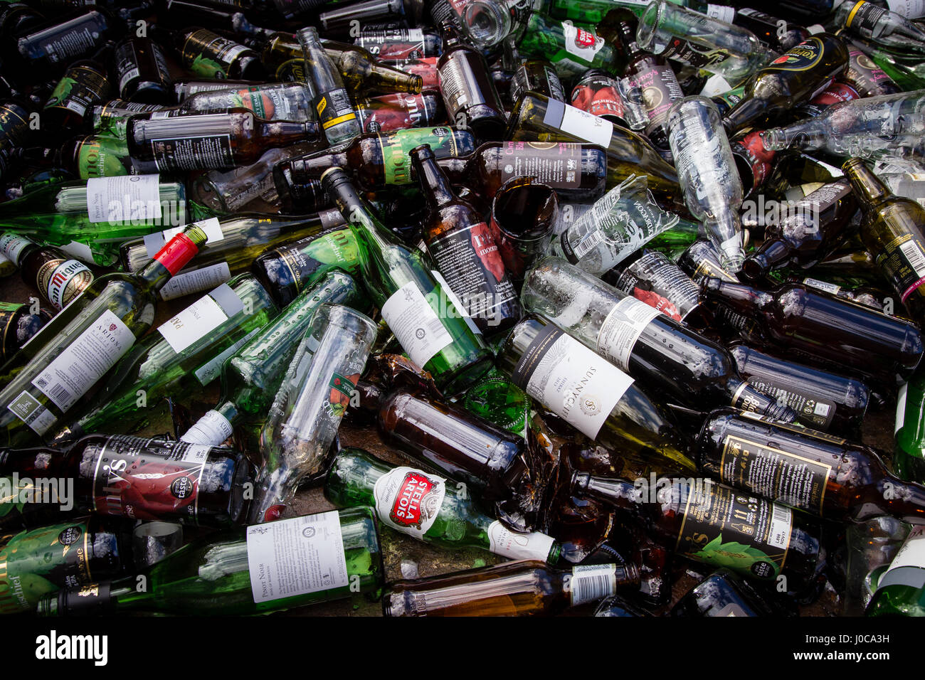 collection of bottles for recycling Stock Photo - Alamy