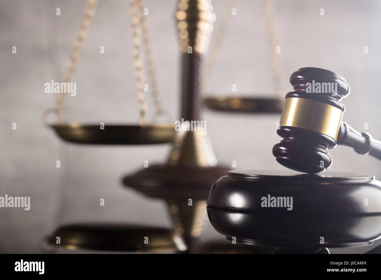 Law and justice theme. Gavel of judge and scale of justice Stock Photo ...