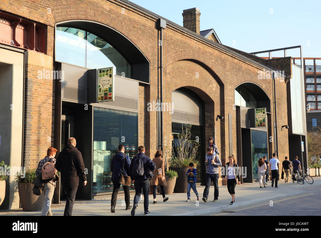 Walking past the Grain Store on Stable Street, off Granary Square, NC1 ...