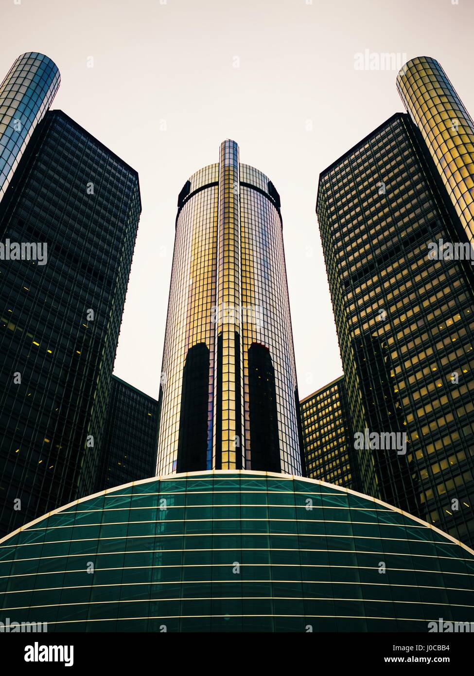 Detroit building angle hi-res stock photography and images - Alamy