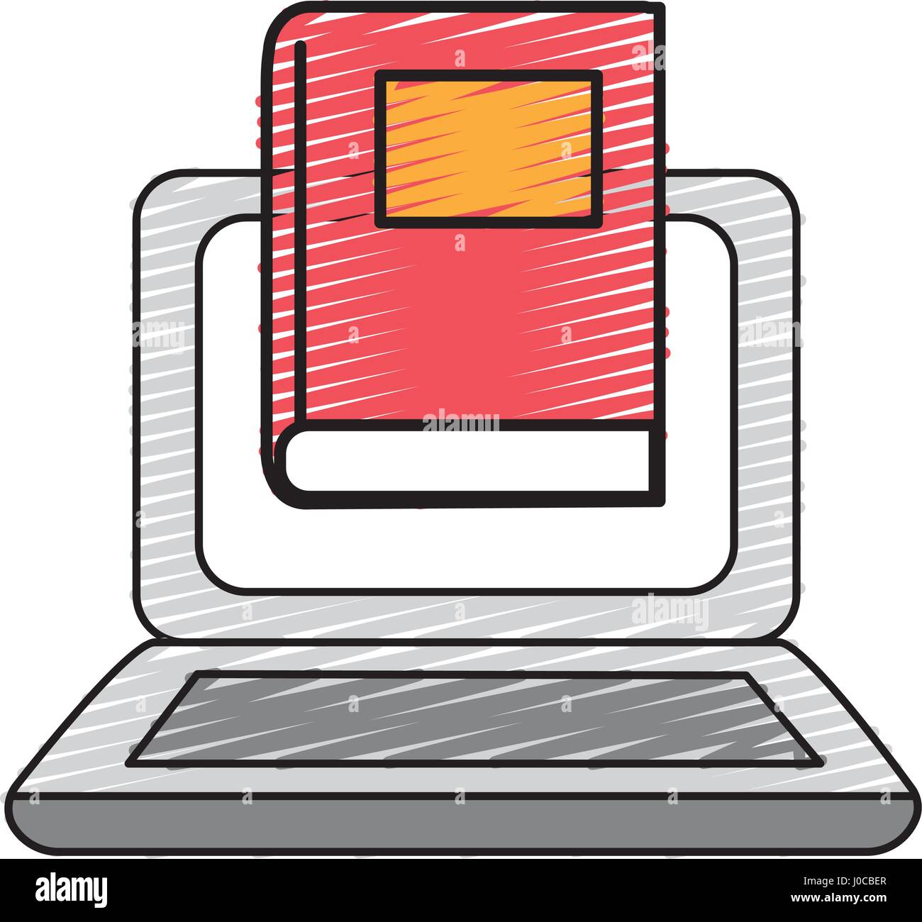 laptop with book knowledge to study icon Stock Vector Image & Art - Alamy