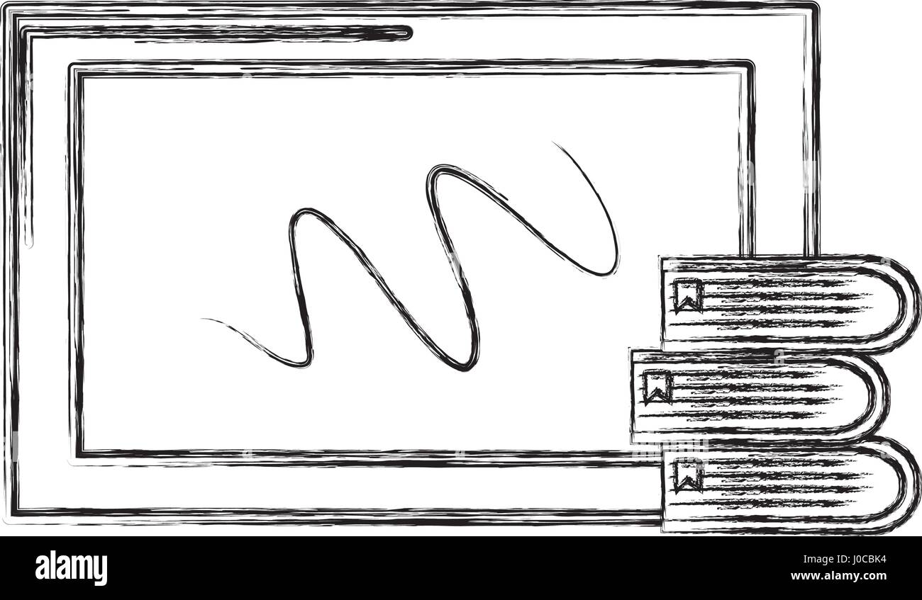 contour school board with books tools study Stock Vector Image & Art ...