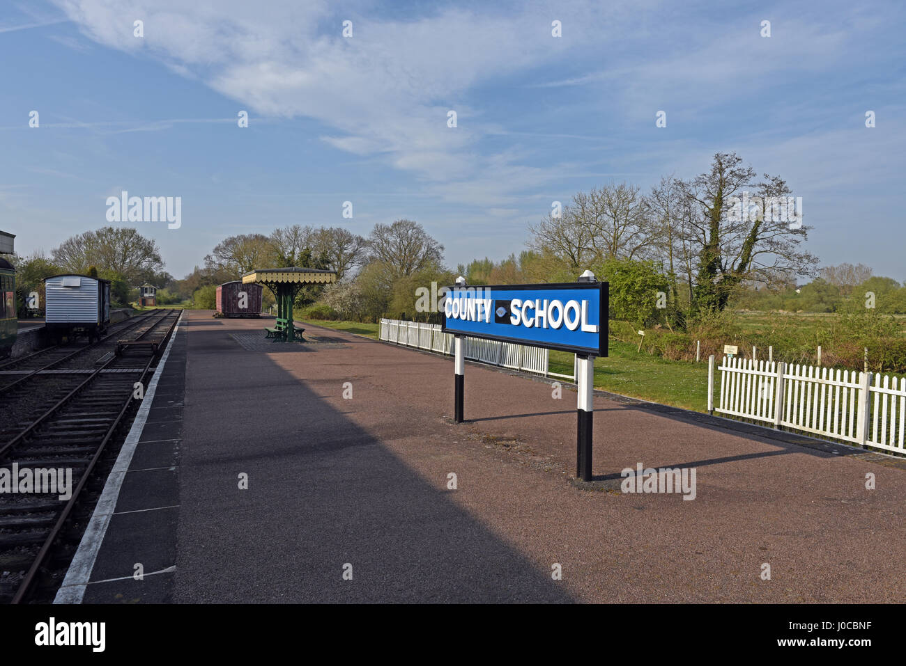 An authentic train platform at the Vintage British Rail County School ...