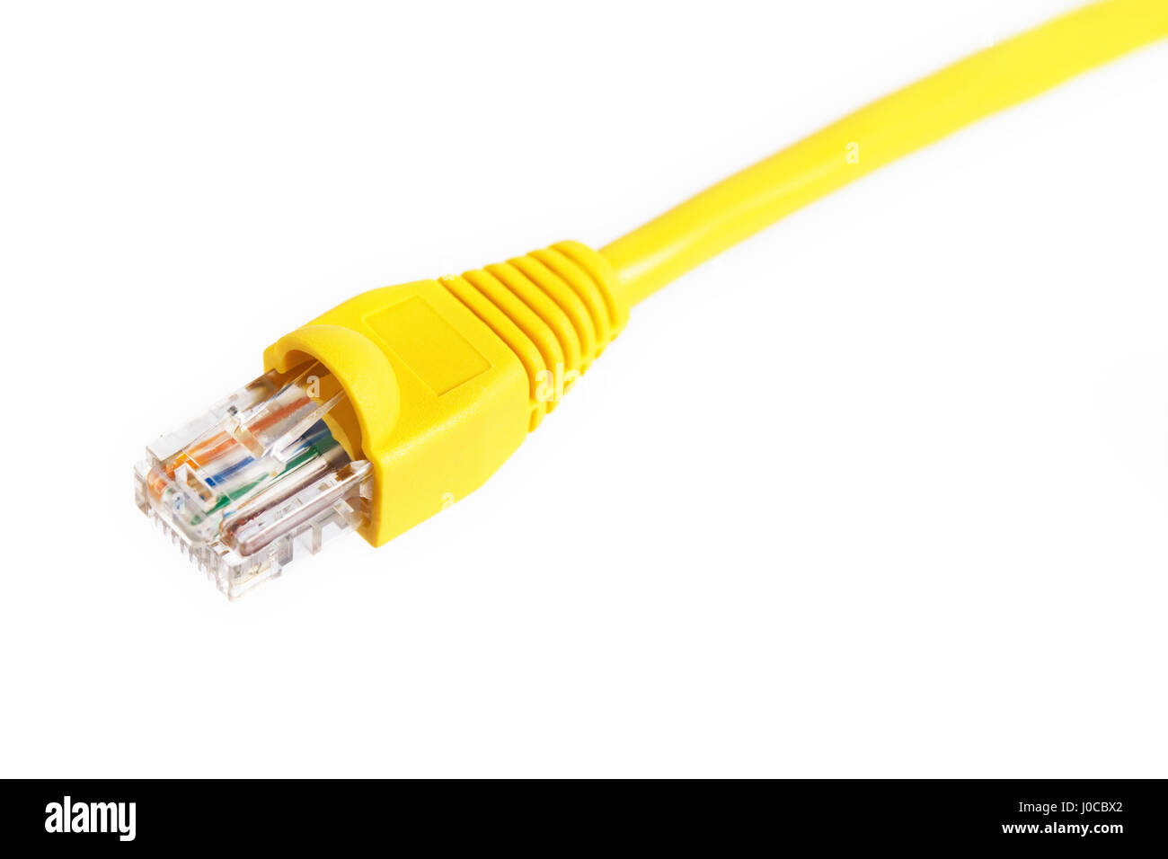 Yellow network cable Stock Photo - Alamy
