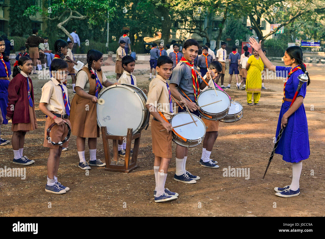Indian children playing drums hi-res stock photography and images - Alamy