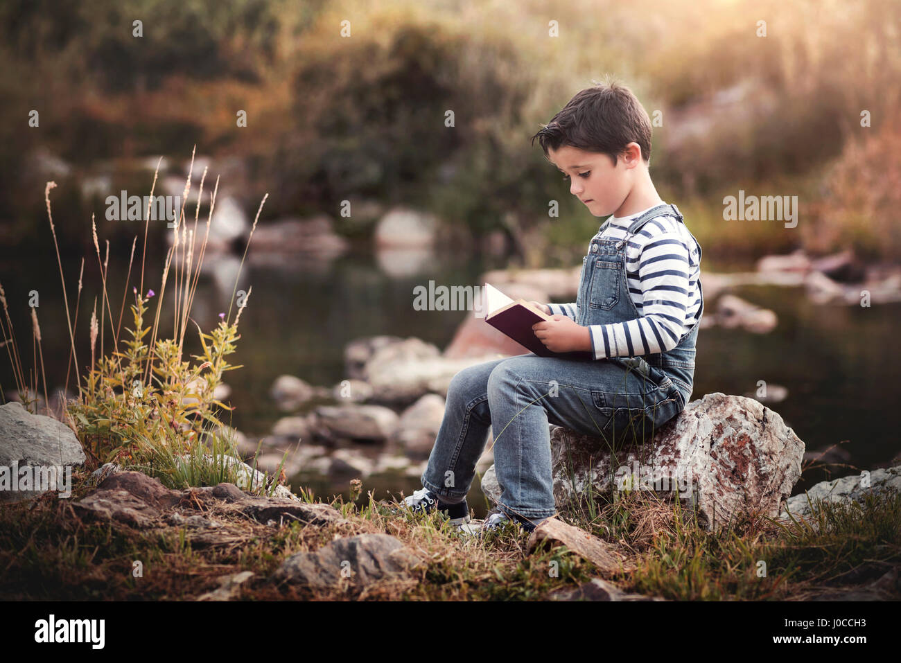 Child reading a book in school hi-res stock photography and images - Alamy