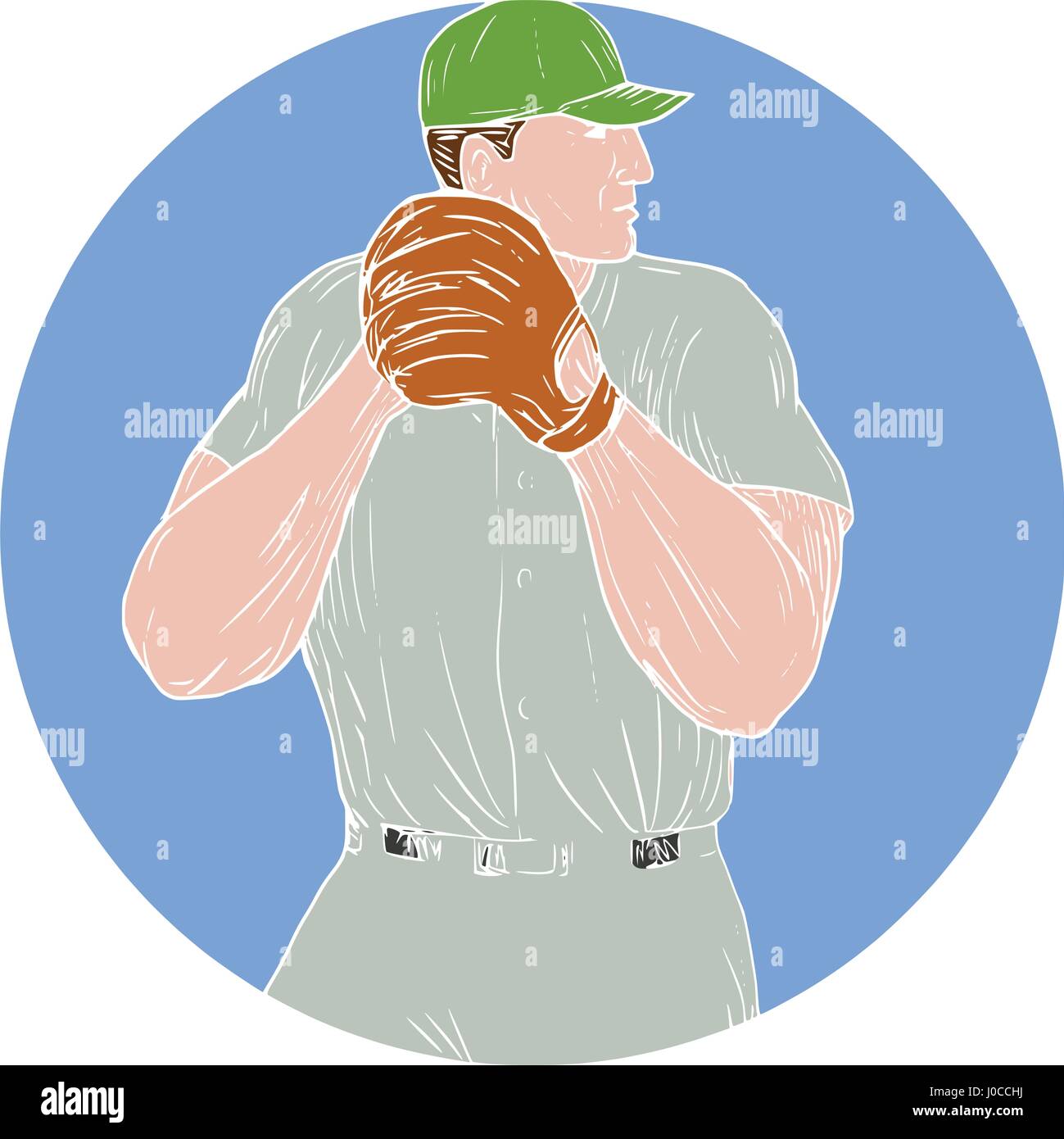 Drawing sketch style illustration of an american baseball player ...