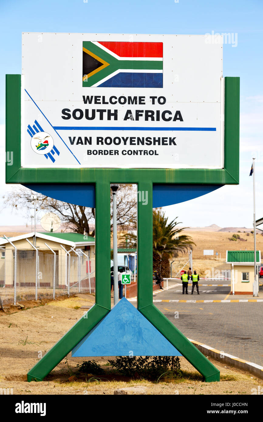 in south africa control border signal welcome concept and sky Stock ...