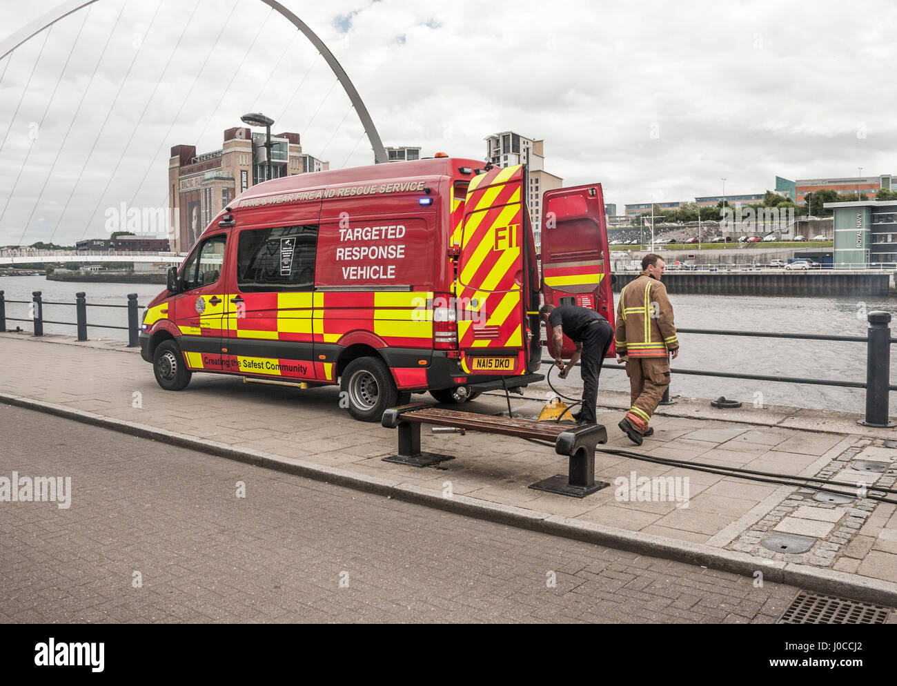 Fire bridge fighter hi-res stock photography and images - Alamy