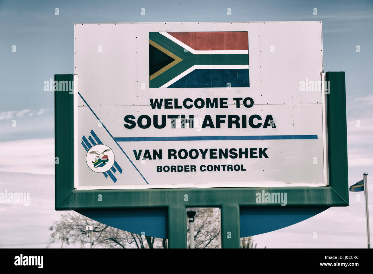 in south africa control border signal welcome concept and sky Stock ...