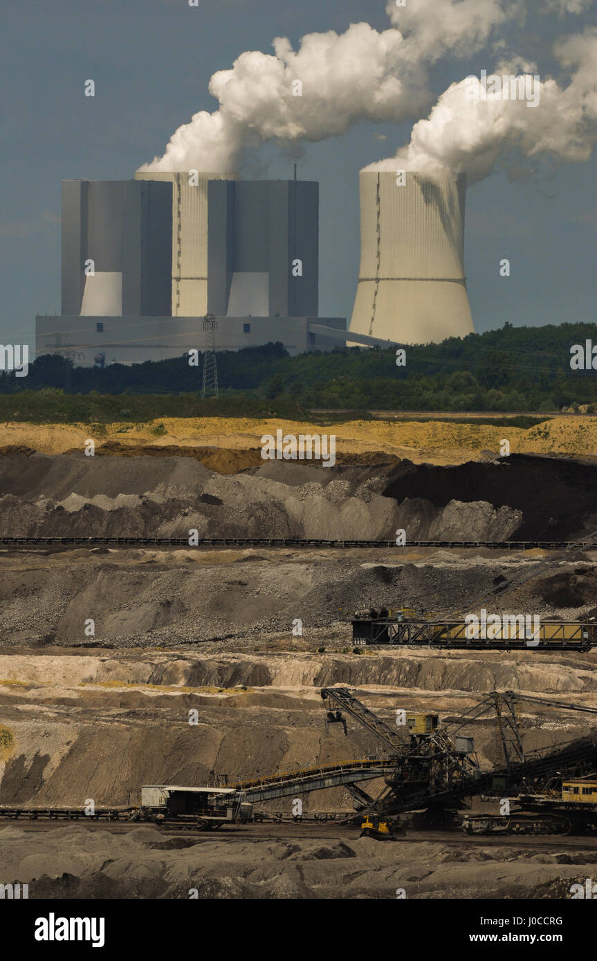 power plant and Brown coal mining Schleenhain, Germany Stock Photo - Alamy