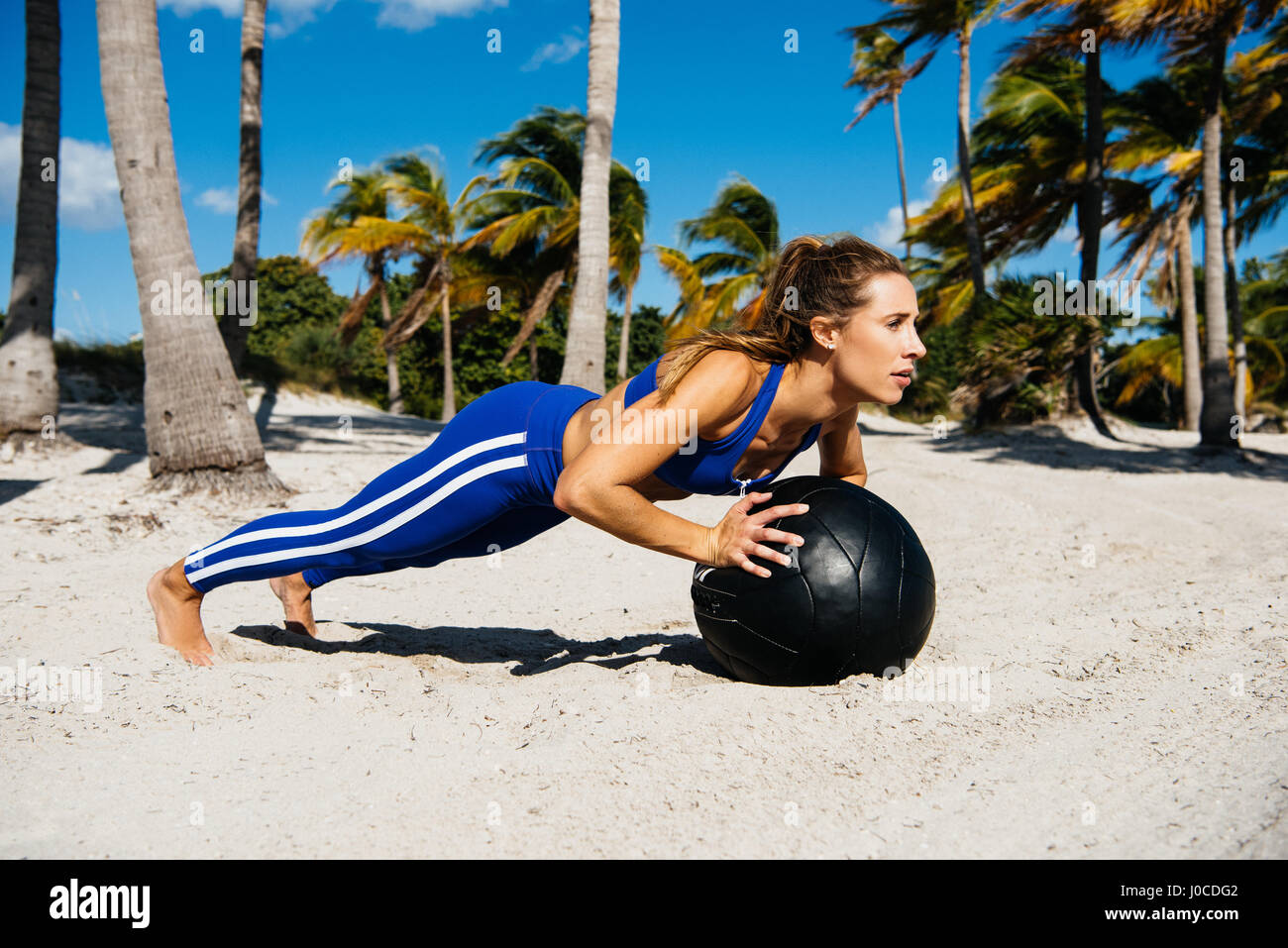 Woman exercise ball push ups hi-res stock photography and images - Alamy