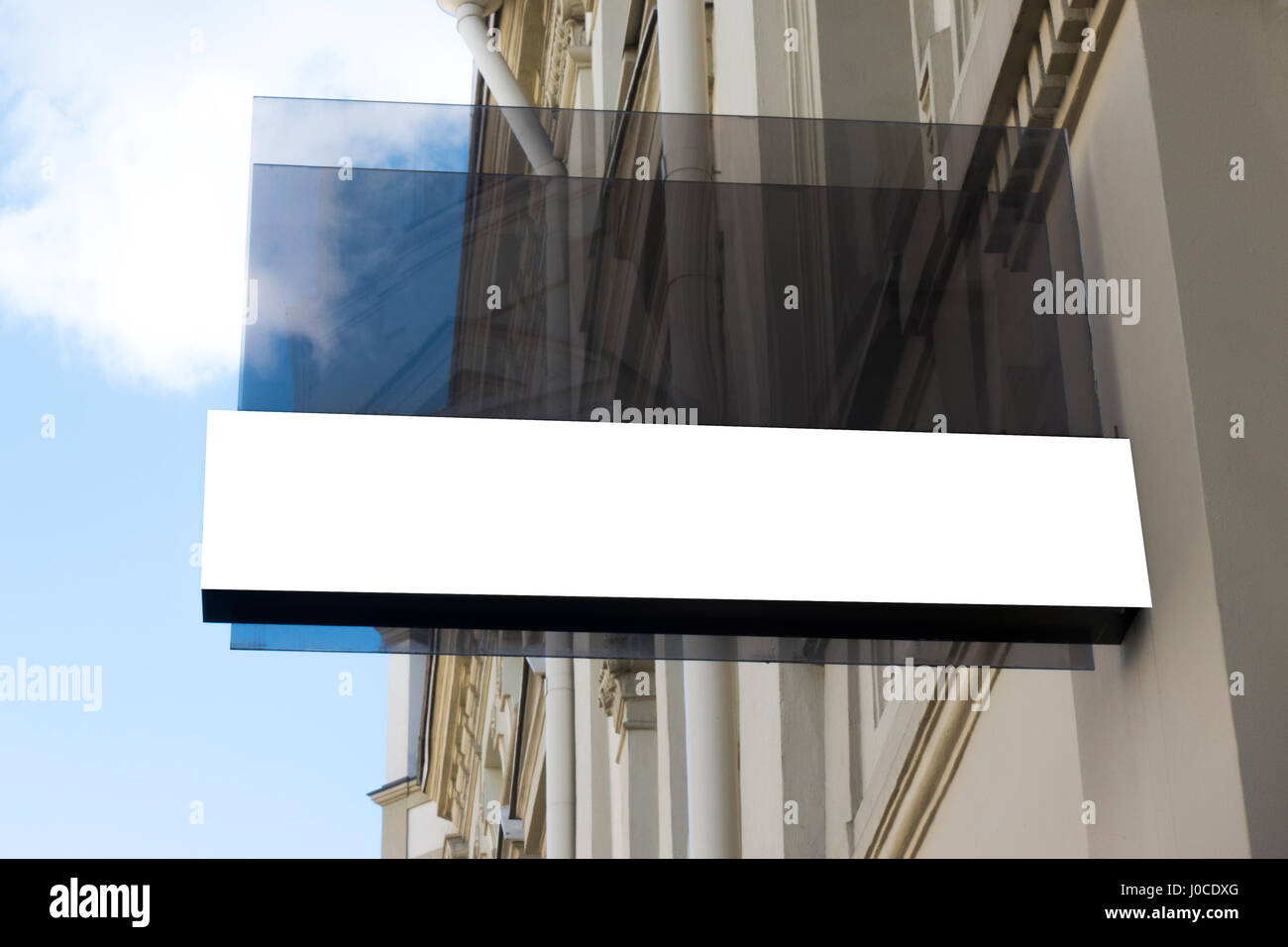 Mock up. Rectangular shape signage on the wall of classical ...