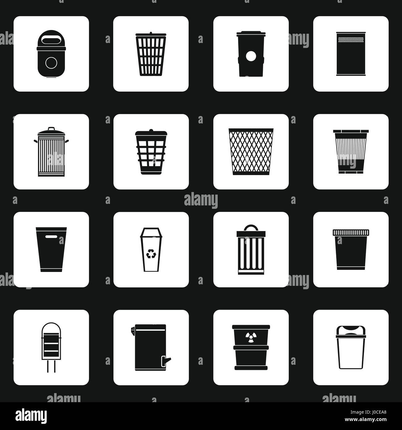 Trash can icons set, simple style Stock Vector Image & Art - Alamy
