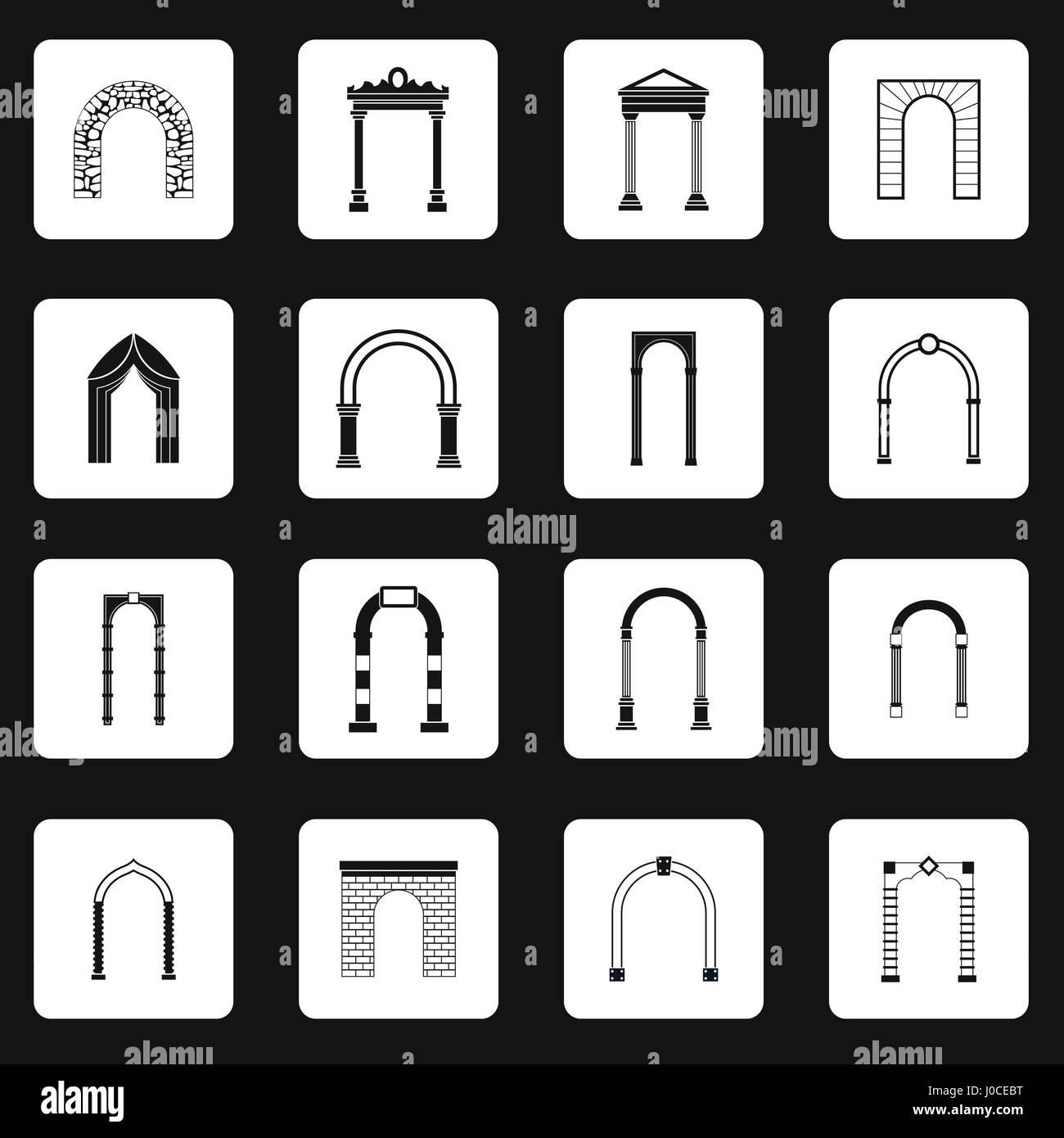 Arch icons set in simple style Stock Vector Image & Art - Alamy