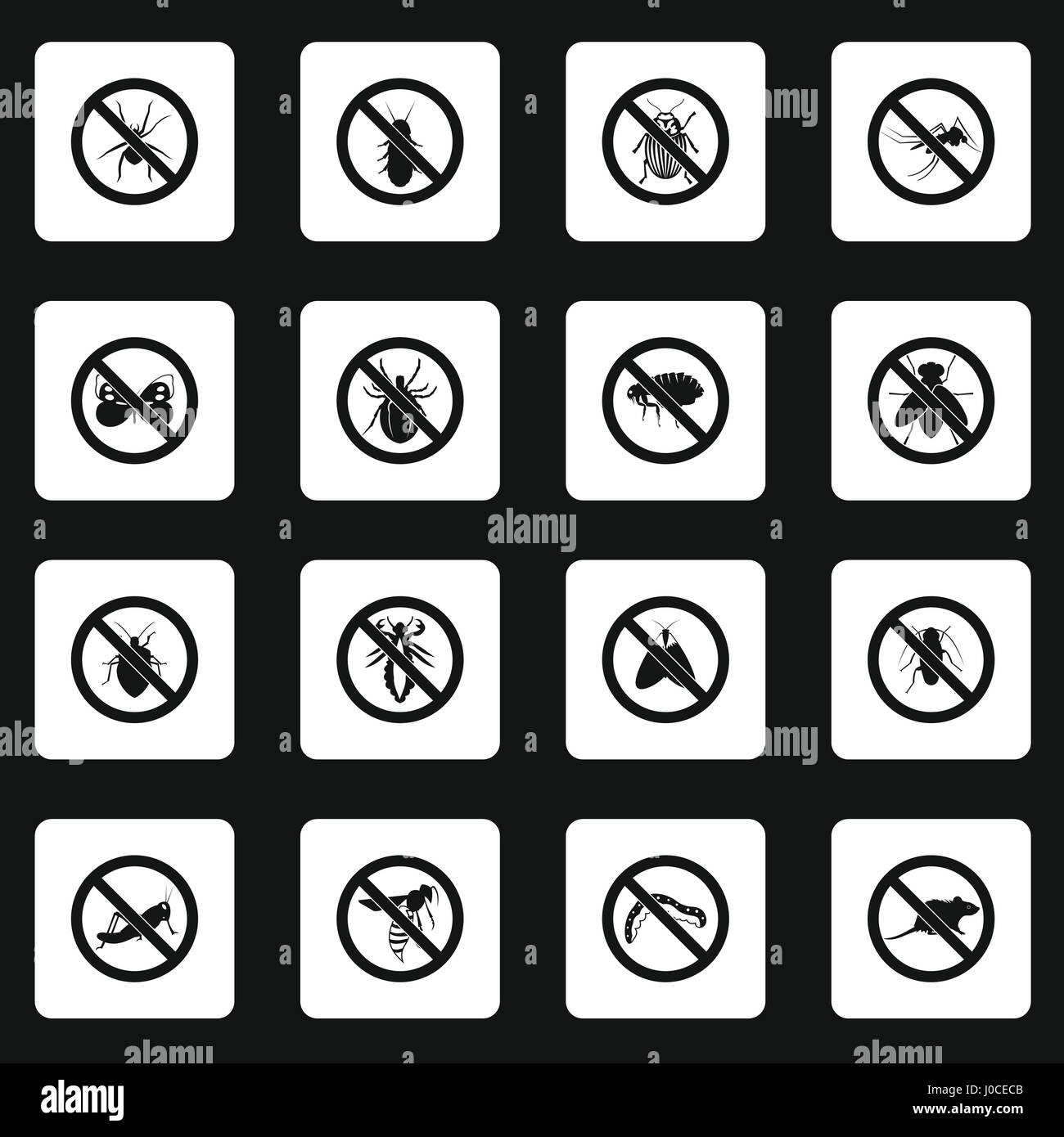 No insects sign icons set, simple style Stock Vector Image & Art - Alamy