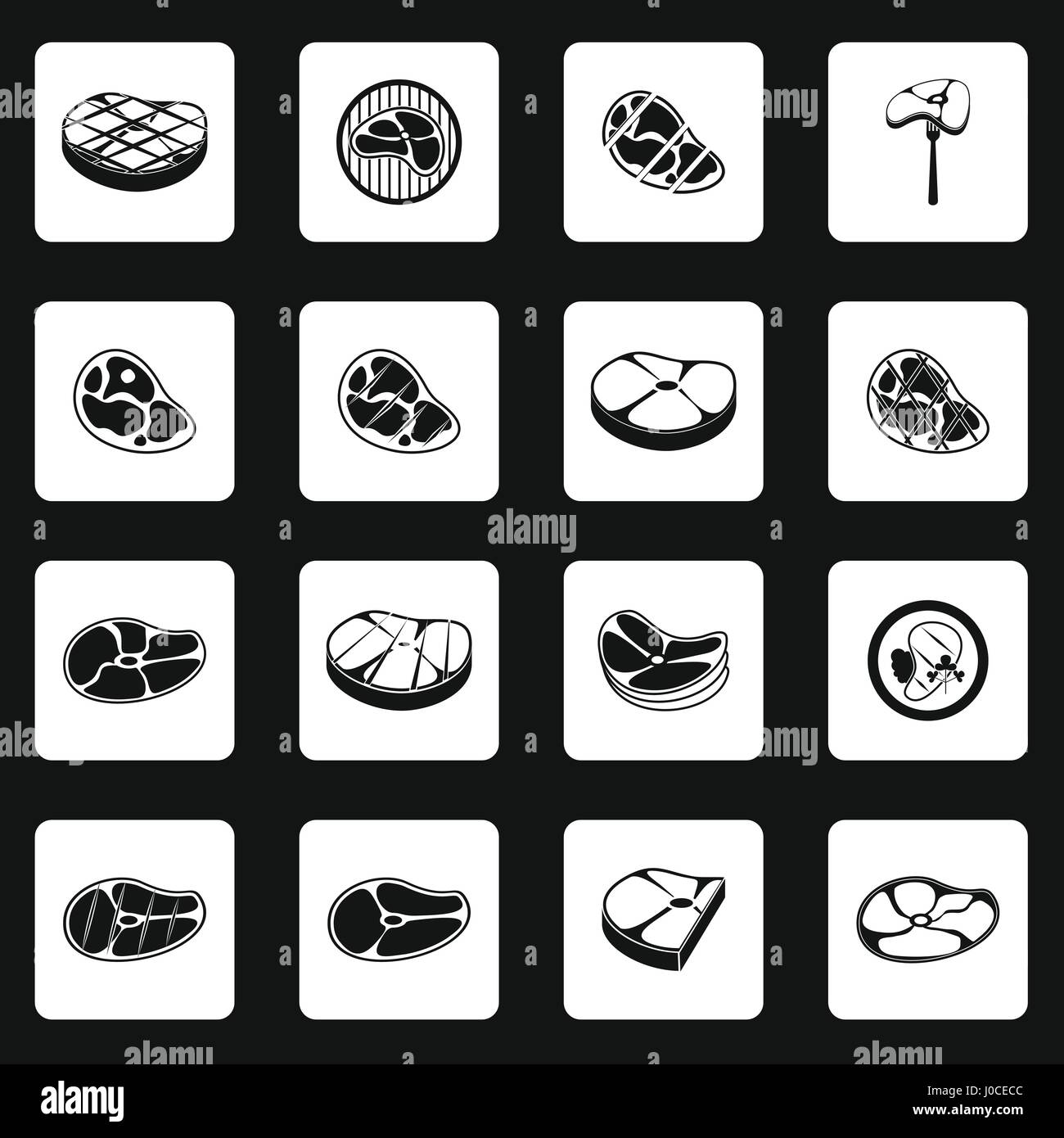Steak icons set, simple style Stock Vector Image & Art - Alamy